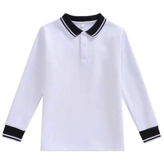 Boys Long Sleeve Shirts Solid Color Button Closure Fashion Comfortable ...