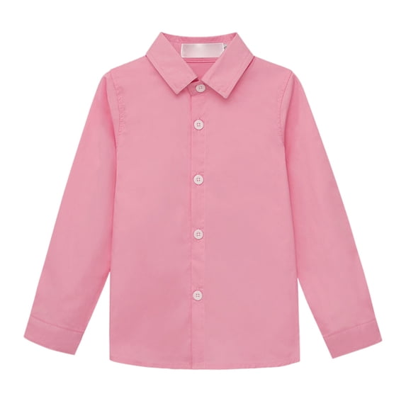 Boys Long Sleeve Solid Button Down Casual Dress Shirts Classic Fit ...