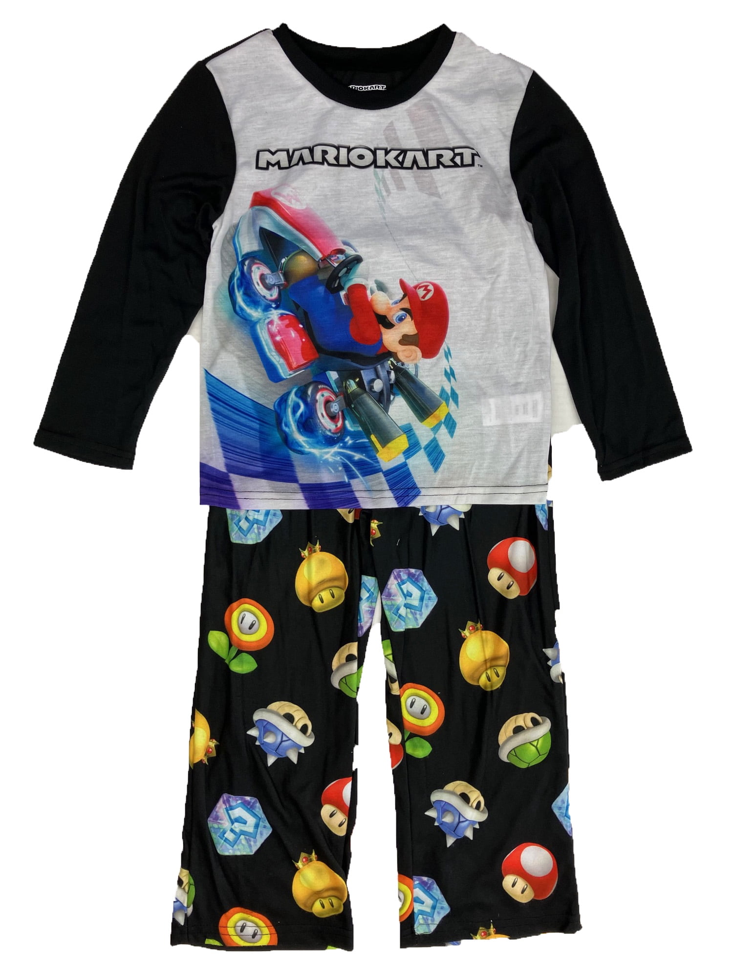 Boys Long Sleeve Super Mario Kart Pajamas 10 - Walmart.com