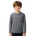 Boys Long Sleeve Swim Shirt Summer Beach Sun Rash Guard Kids Solid ...