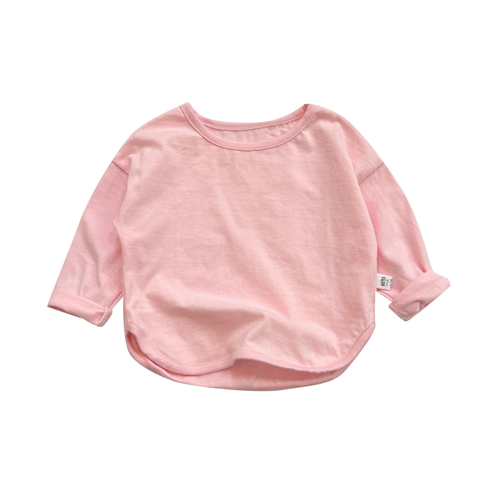 Boys' Long Sleeve T-Shirts Crew Neck Rolled Cuff Tops Baby Boys' Loose ...