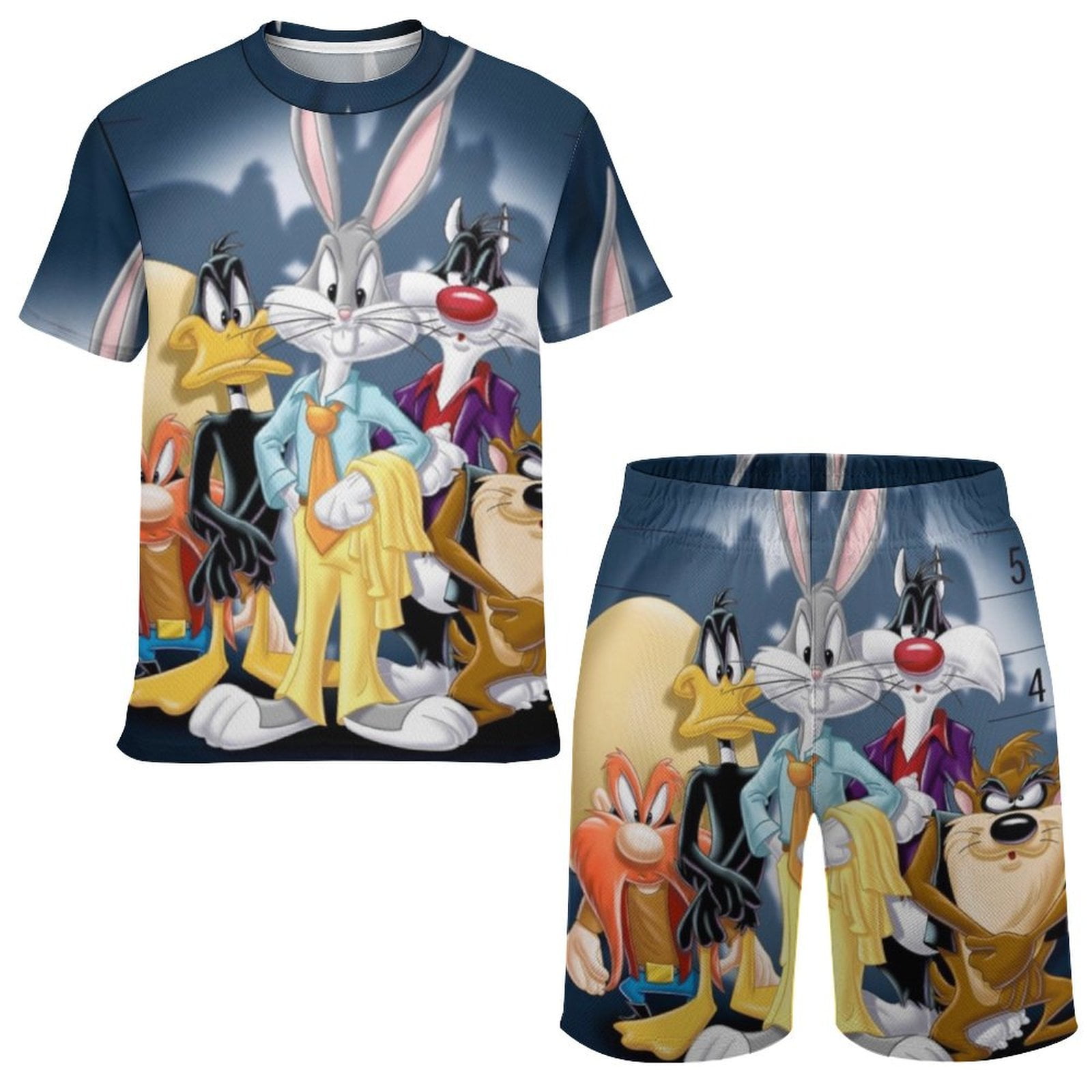 Boys Looney Tunes Cartoons Short Sleeve Mesh T-Shirt And Shorts Outfit ...