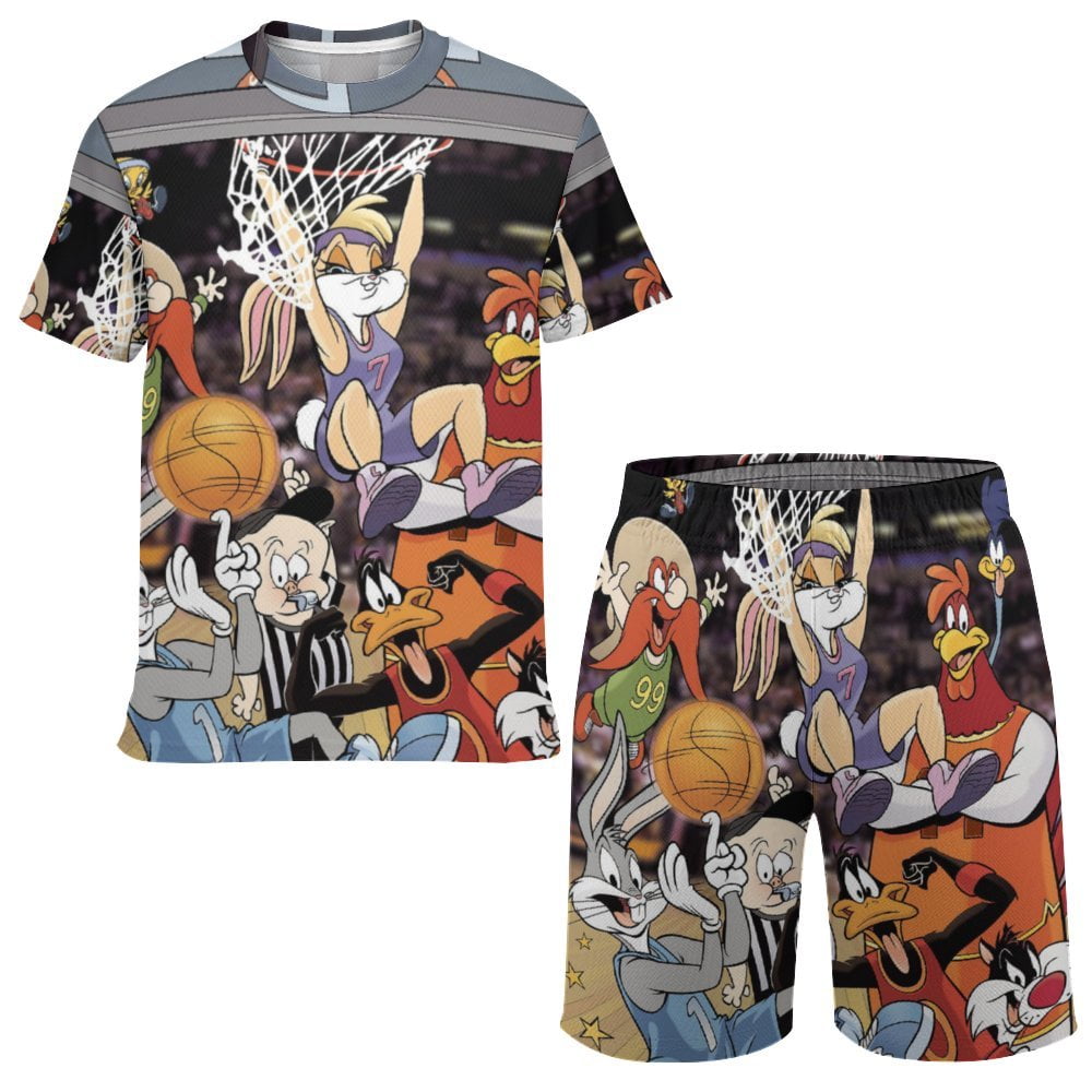Boys Looney Tunes Cartoons Short Sleeve Mesh T-Shirt And Shorts Outfit ...