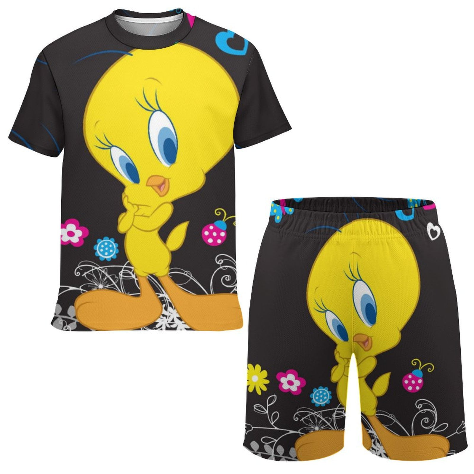 Boys Looney Tunes Tweety Short Sleeve Mesh T-Shirt And Shorts Outfit ...