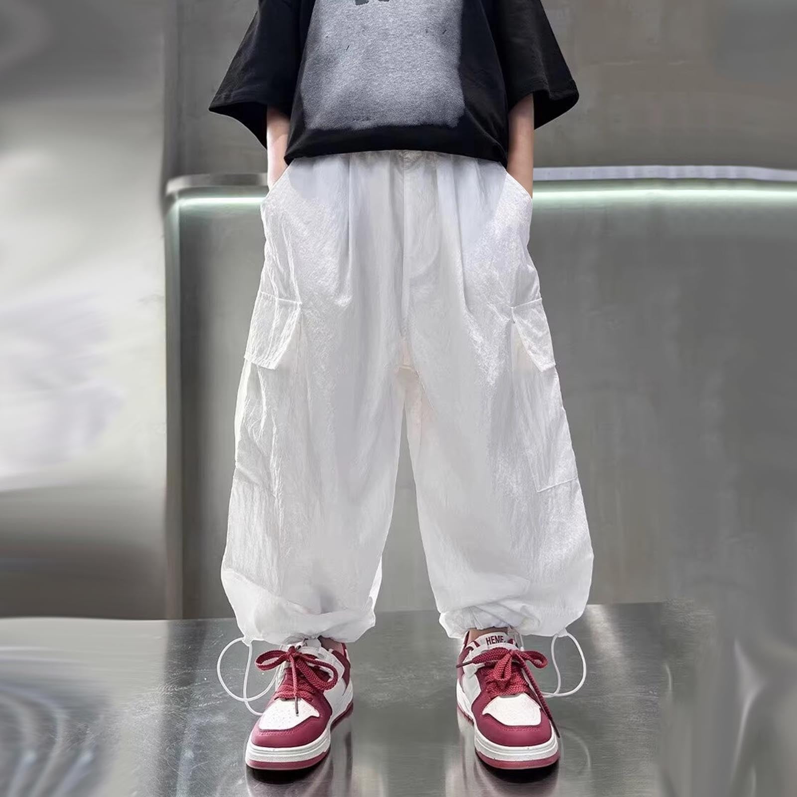 Boys' Loose Fit Ice Silk Overalls with Large Pockets for Casual and ...