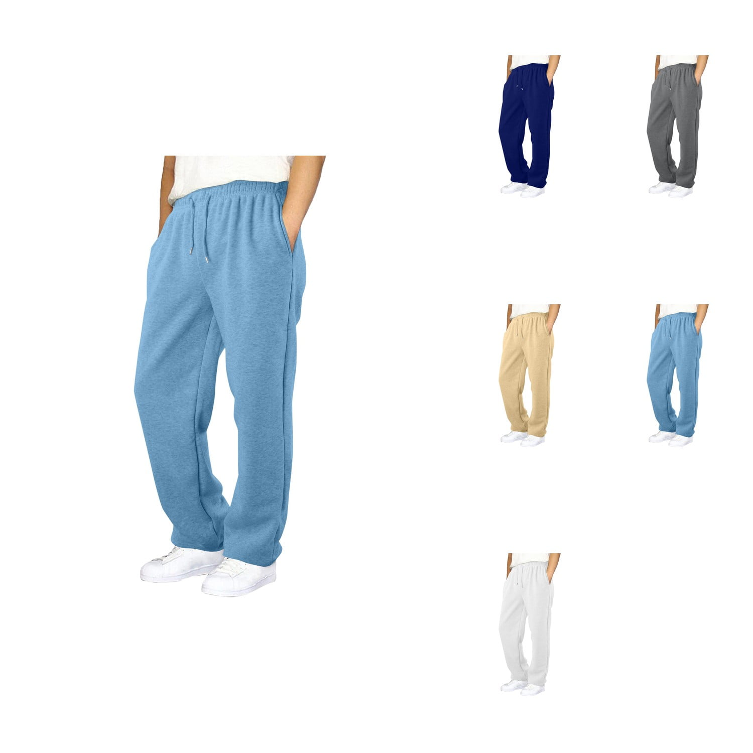 Boys' Loose Fit Wide Leg Sweatpants – Solid Color Elastic Waist with ...