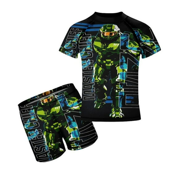 Boys Master Chi-ef Rash Guard Set 2 Piece Swimsuits Short Sleeve ...