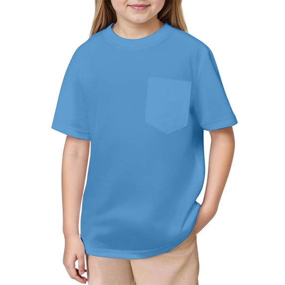 Boys Mesh Pocket T Shirt Crew Neck Short Sleeve Design Breathable Top ...