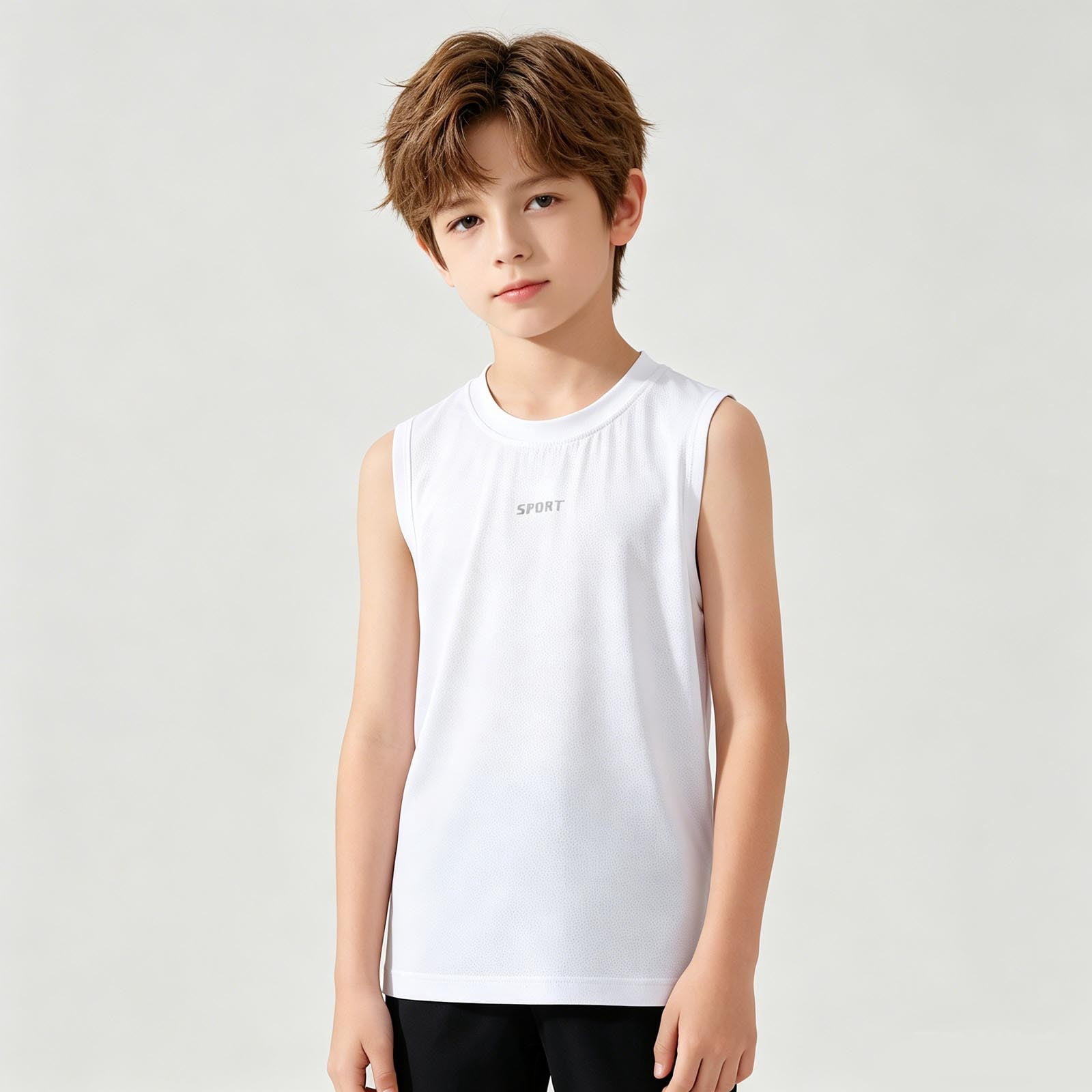 Boys Mesh Tank For Kids Sportswear Breathable Summer Sleeveless Shirts ...
