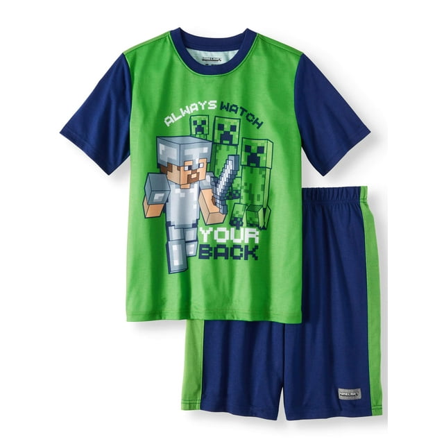 Boys' Minecraft 2 Piece Pajama Sleep Set (Little Boy & Big Boy ...