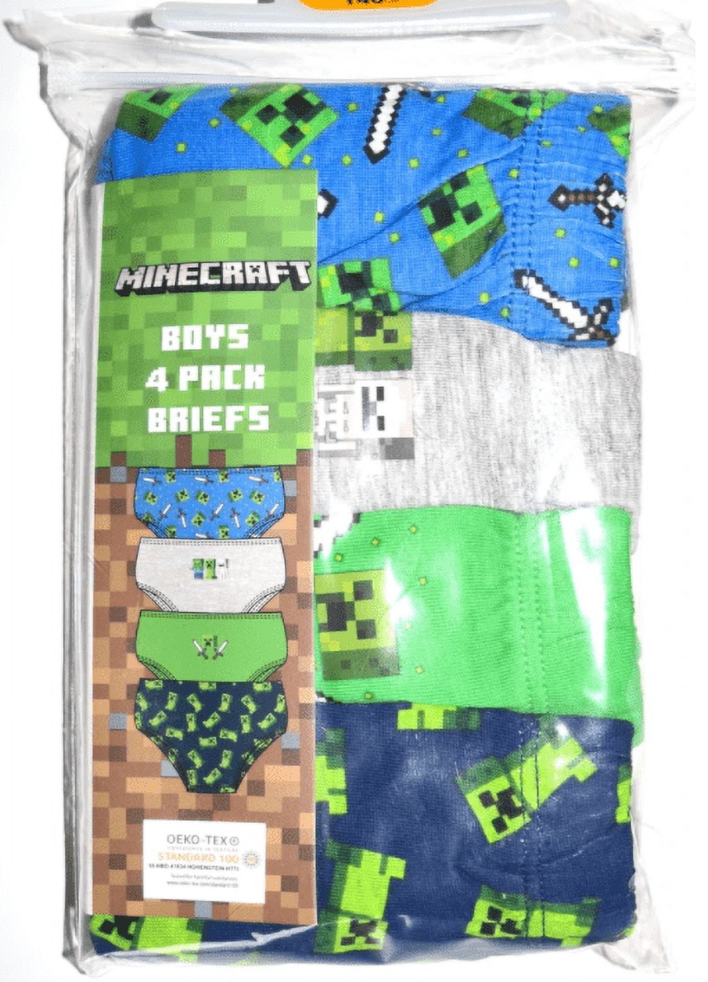 Boys Minecraft Briefs 5 Pack Underwear Kids Pants Ages 8 to 12 Years ...