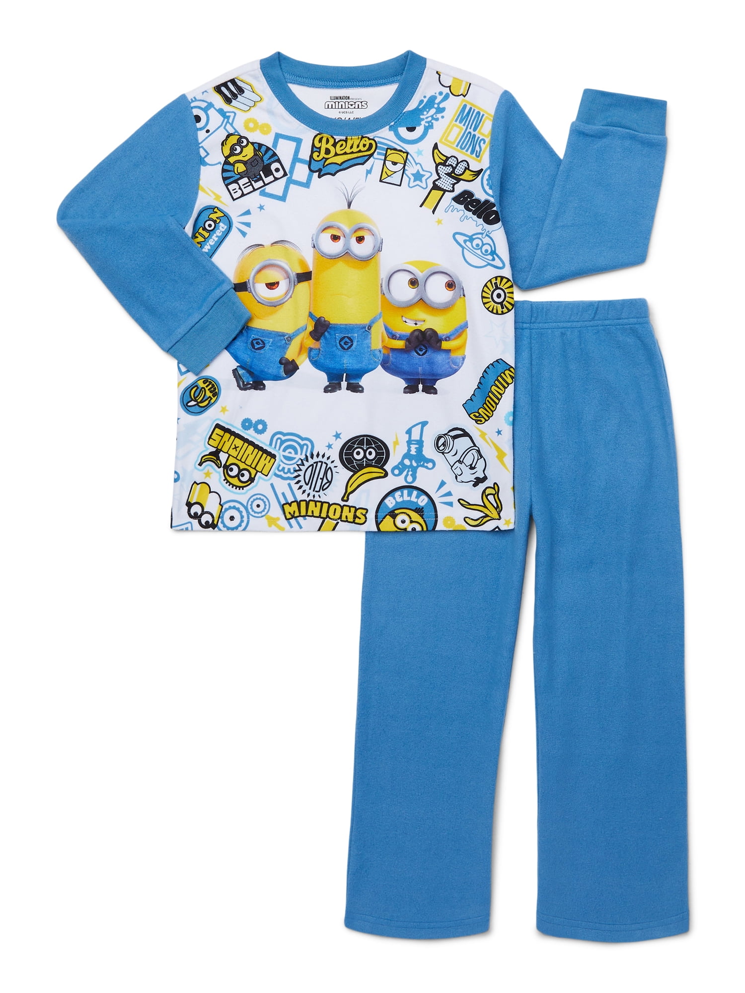 Minions Boys Long Sleeve Top and Pants Pajama Set, 2-Piece, Sizes 4-12 ...