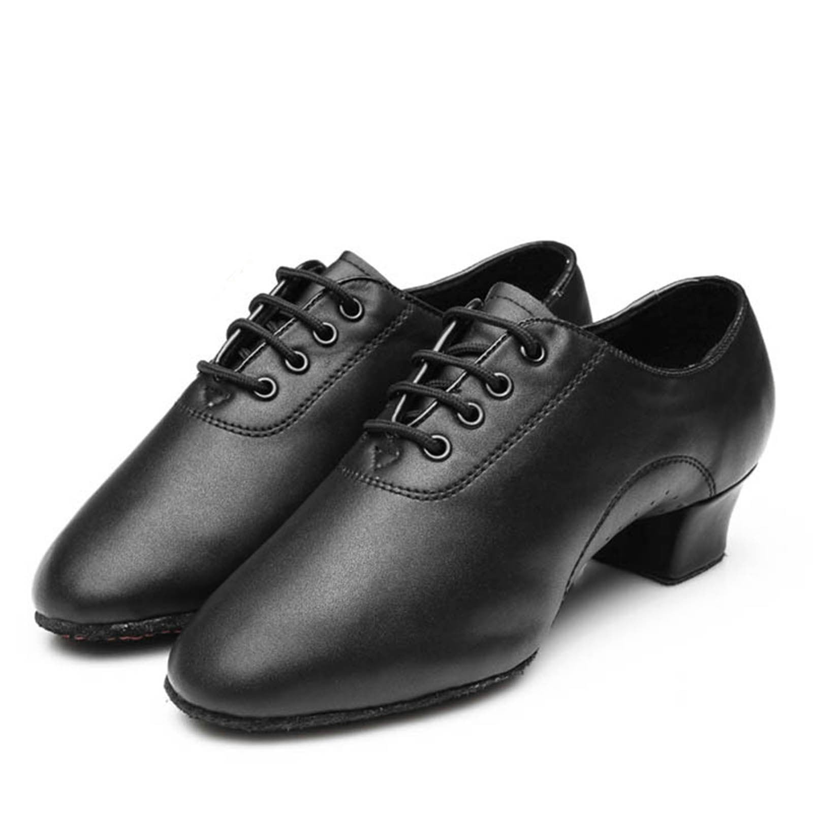 Boys' Modern Dance Shoes, Classic Lace-Up Solid Color Leather Dress ...