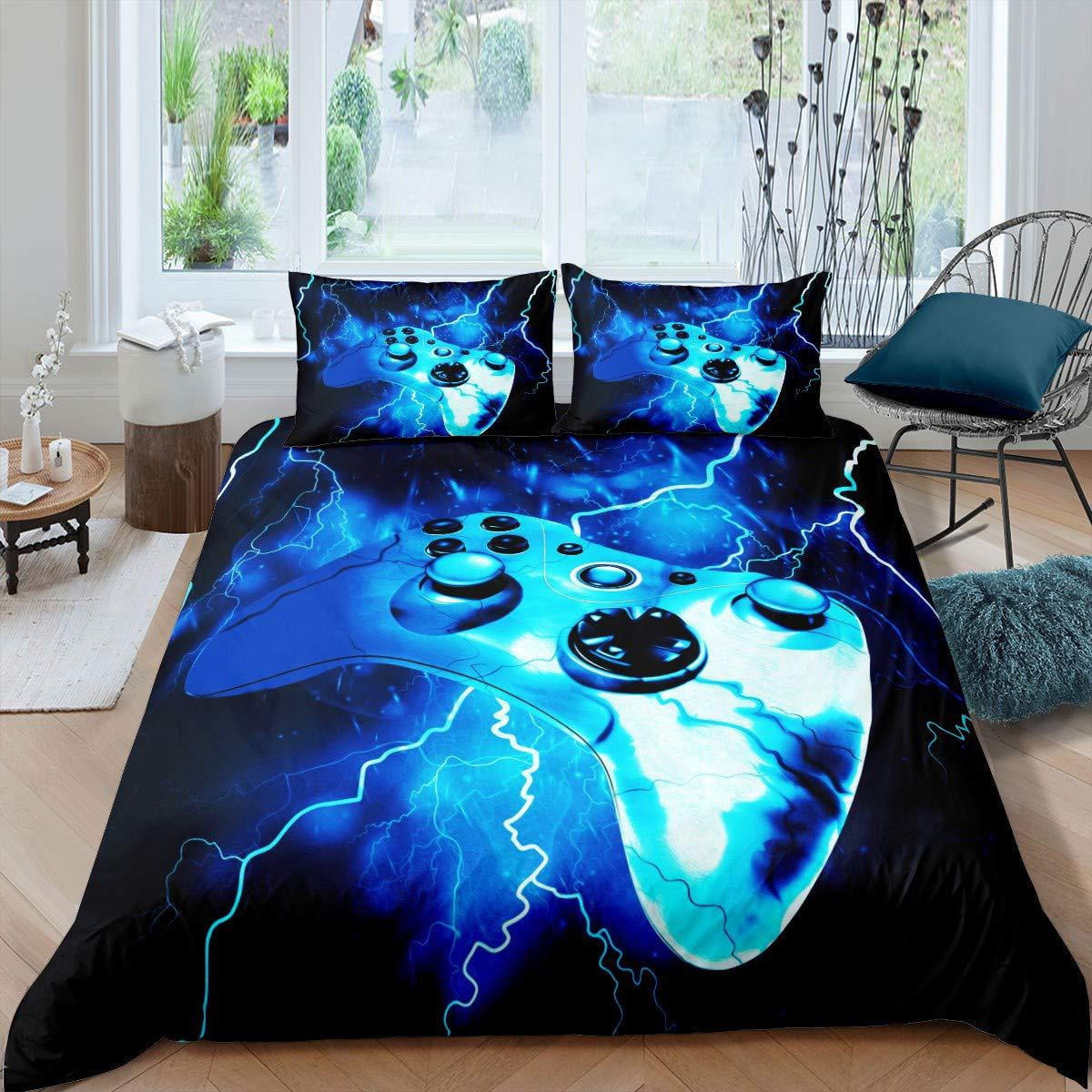 Boys Modern Gamepad Gamer Comforter Set,Video Game Controller Bedding ...