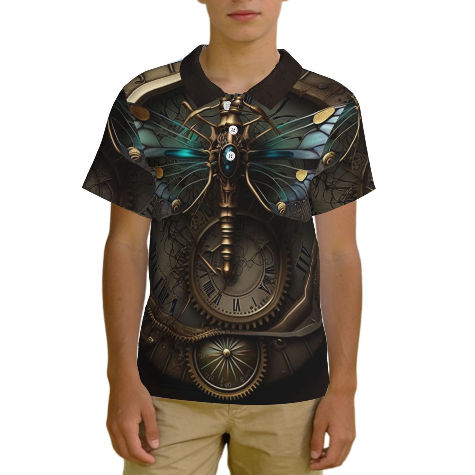 Boys Moisture Wicking Golf Polo Shirt Short Sleeve Kids Casual Top ...