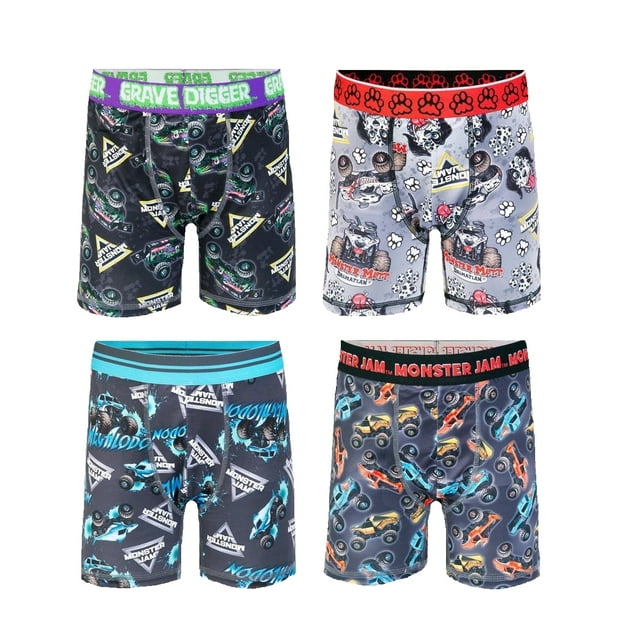 Boys' Monster Jam 4 Pack Boxer Briefs - 4 - Walmart.com