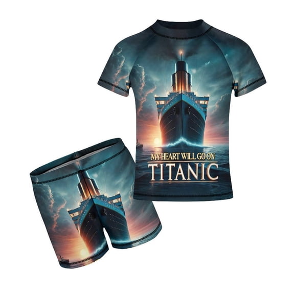 Boys Movie Tita-ni0 Rash Guard Set 2 Piece Swimsuits Short Sleeve ...