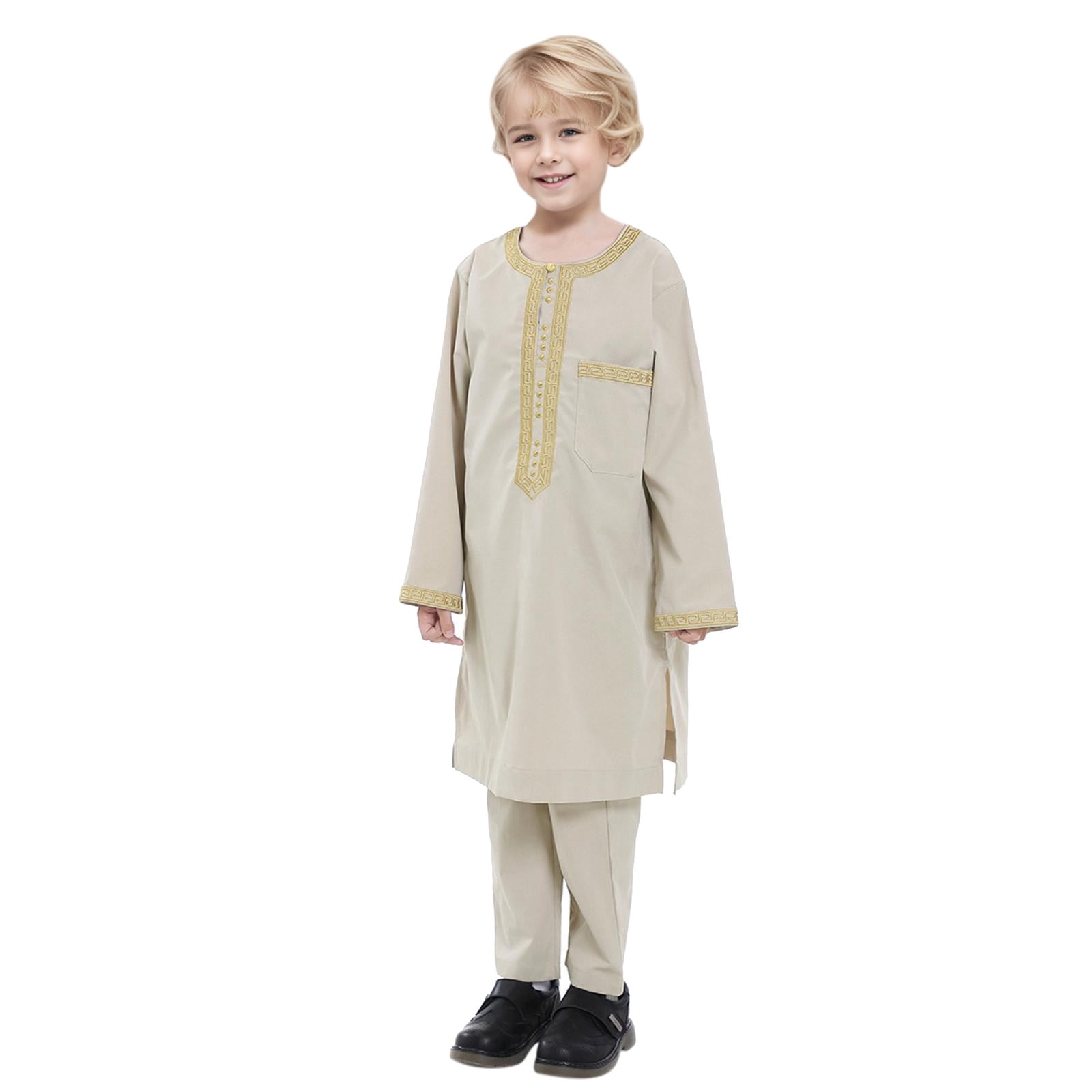 Boys Round Long 3 Piece Boys Sleeves Robe Suit Firetruck Clothes for ...