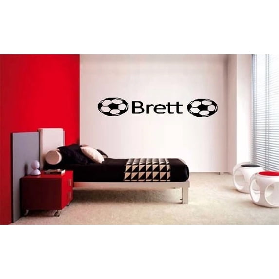 Boys Name Soccer Ball Vinyl Wall Decal Decor Sticker Room Sports ...