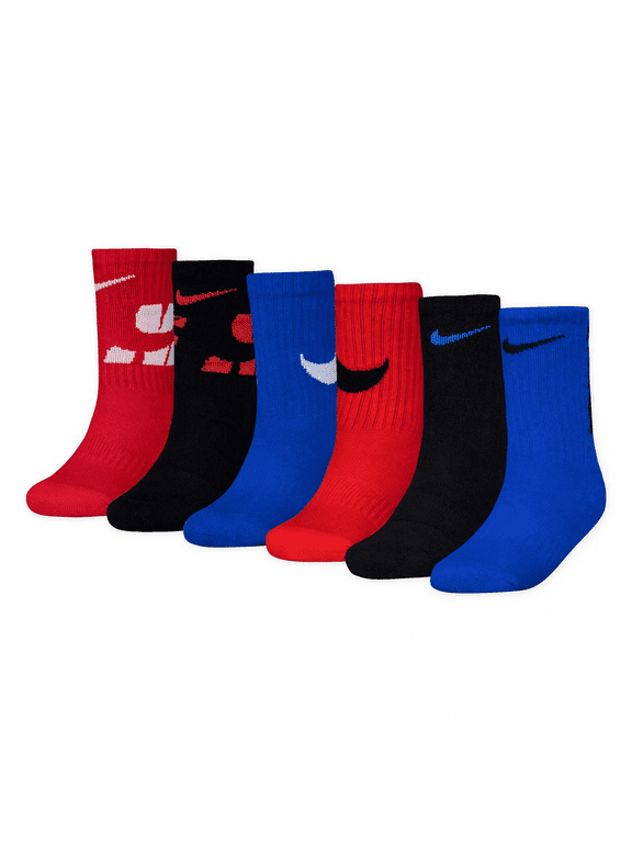 Nike Men's DRI-FIT Cushioned Crew Training Socks, Large, Black, 6 Pairs ...
