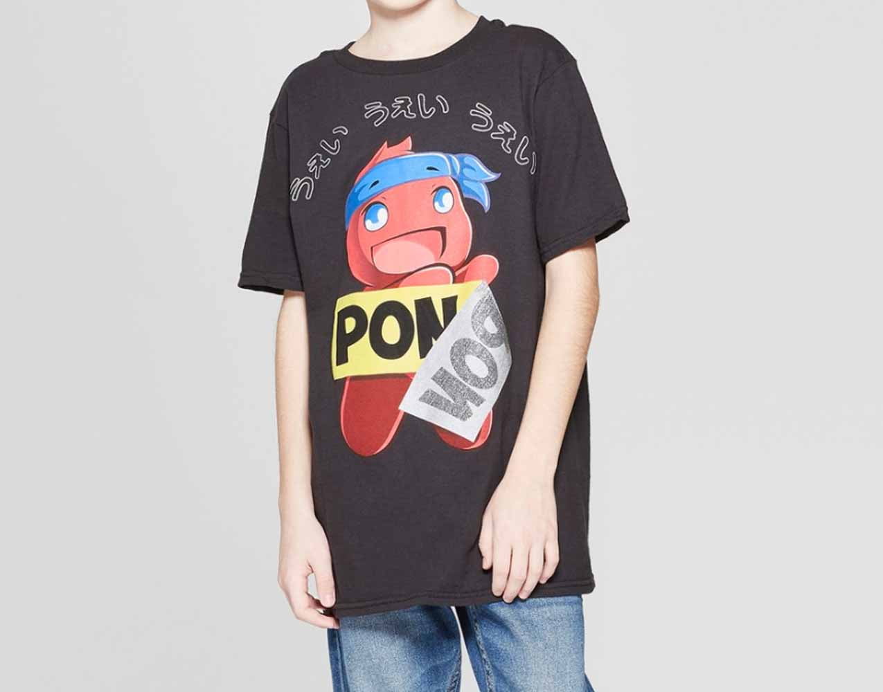 Boys' Ninja Gamer Pon Pon Graphic Short Sleeve T-Shirt - (Black, Medium ...