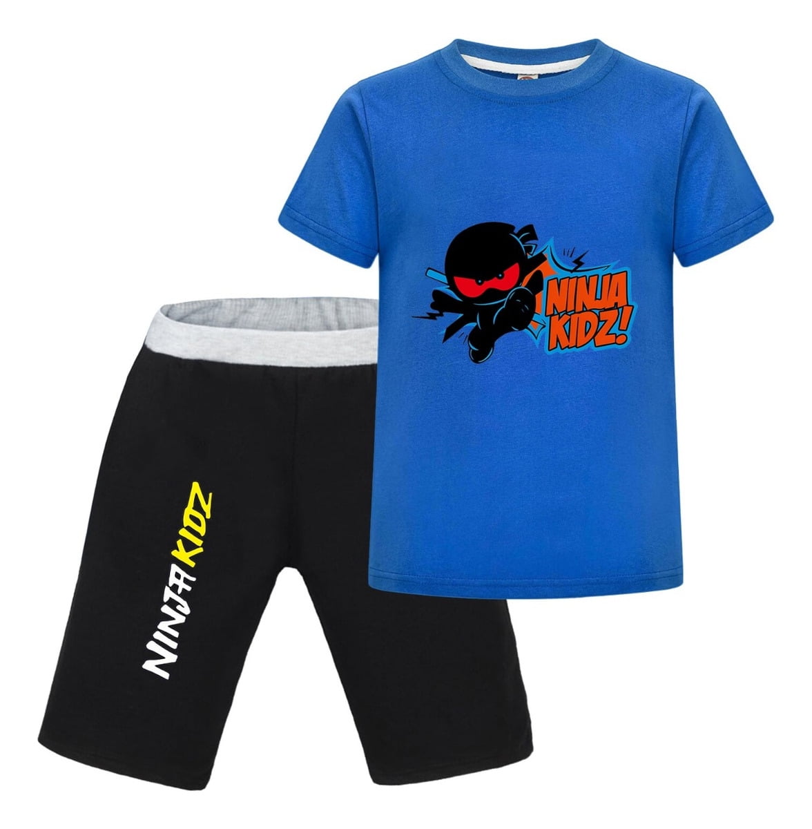 Boys Ninja Kidz Summer Set – Cartoon T-Shirt and Shorts Outfit for Kids ...