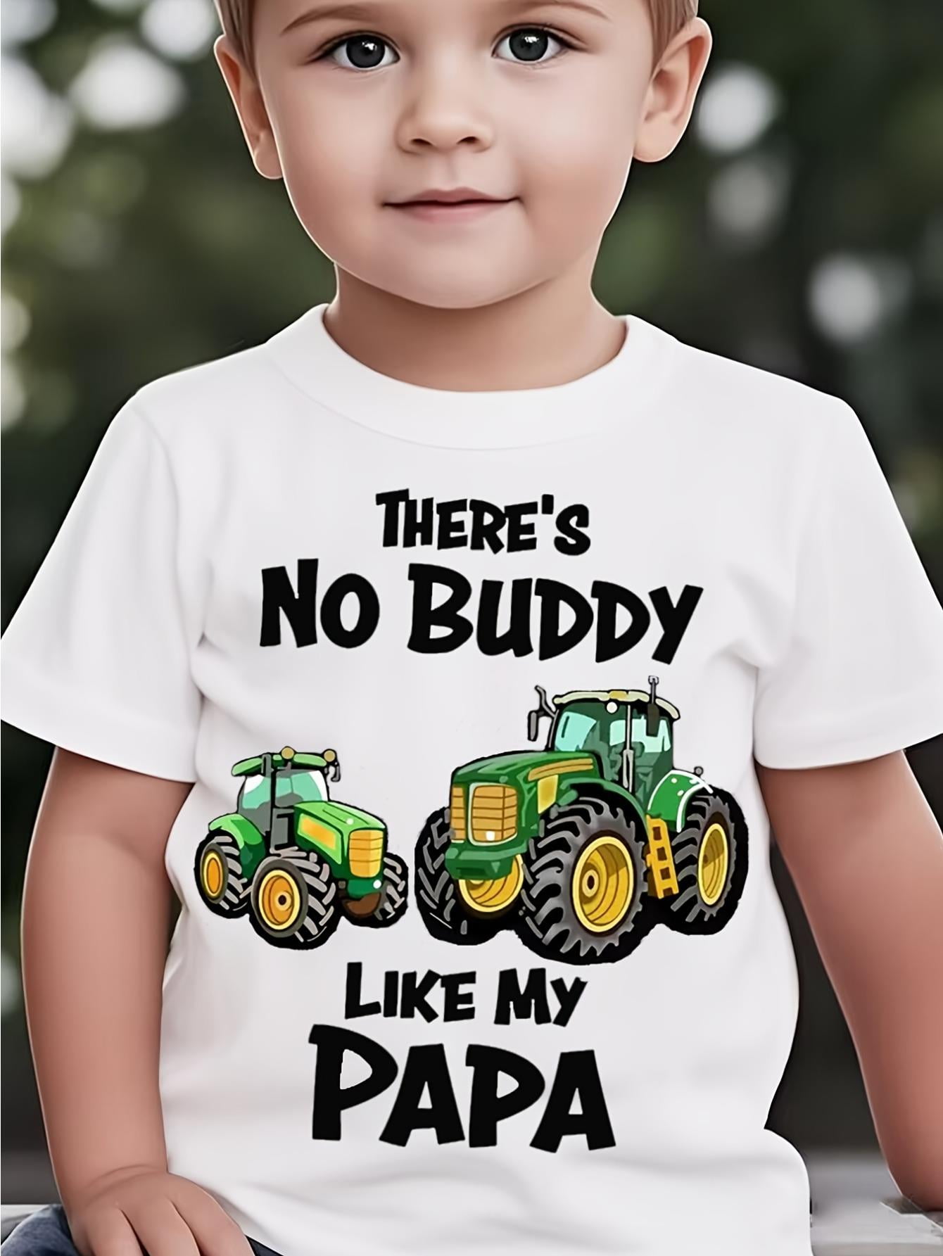 Boys' "No Buddy Like My Papa" Tractor Graphic T-Shirt – Fun & Casual ...