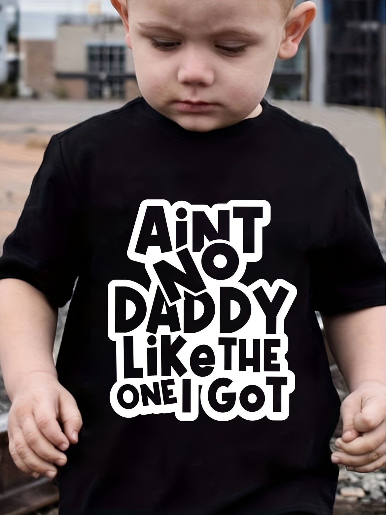 Boys' 'No Dad Like I Got' Cotton T-Shirt - Casual Crew Neck, Short ...