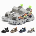 Boys Open Toe Sandals Print Kids Fashion Adjustable Strap Sport Slip on ...