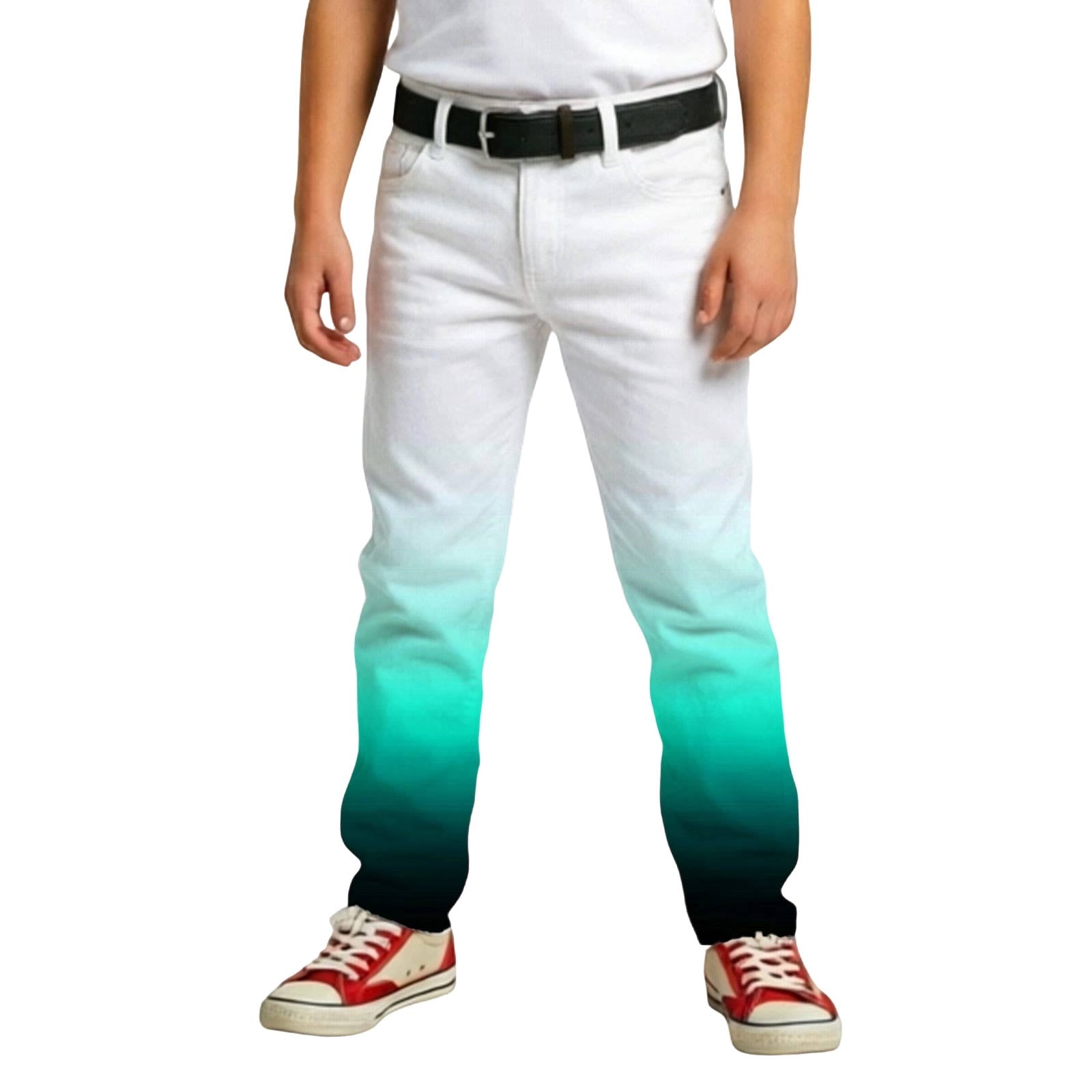 Boys Outdoor Gradient Color Cargo Pants Hiking Trousers Kids Sports ...