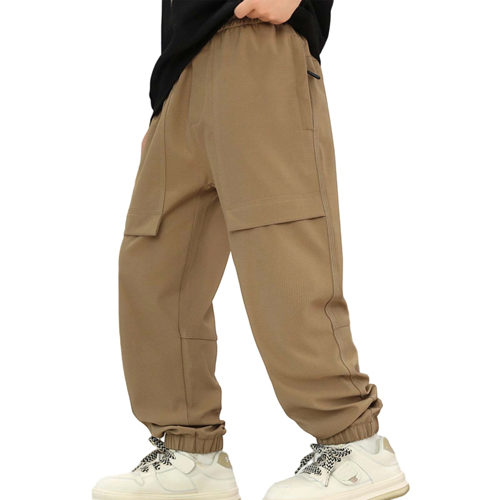 Boys Outdoor Hiking Lined Cargo Pants Windproof Thermal Trousers for ...