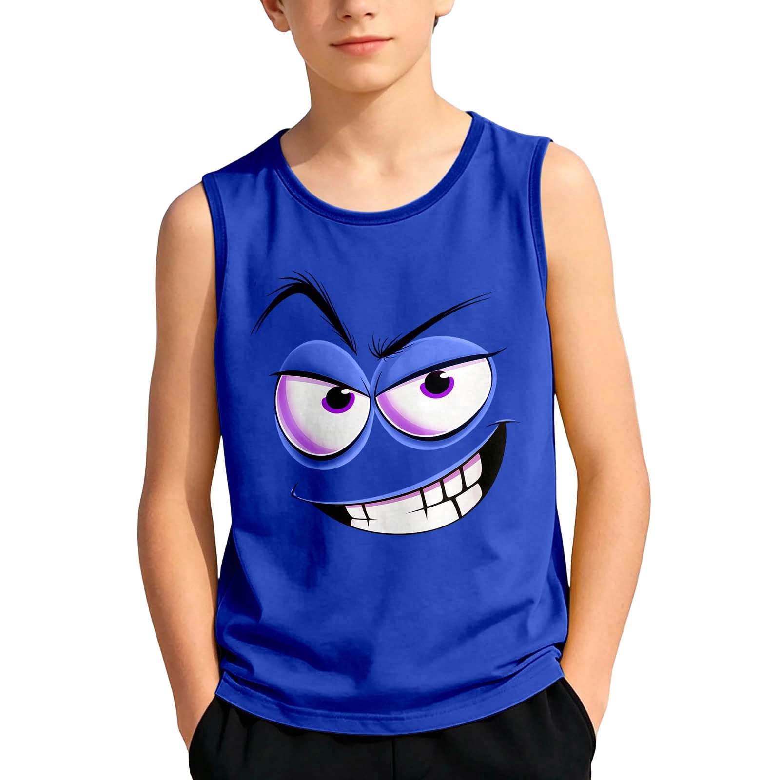 Boys Outdoor Tops Funny Print Sleeveless Vest Cool Kids Summer Clothes ...