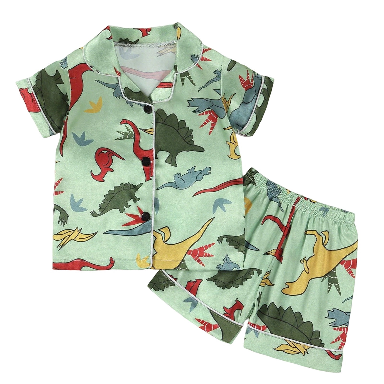 Boys Outfit Sets Dinosaur Print Pajama Sleep Ful Lounge Kids Summer ...