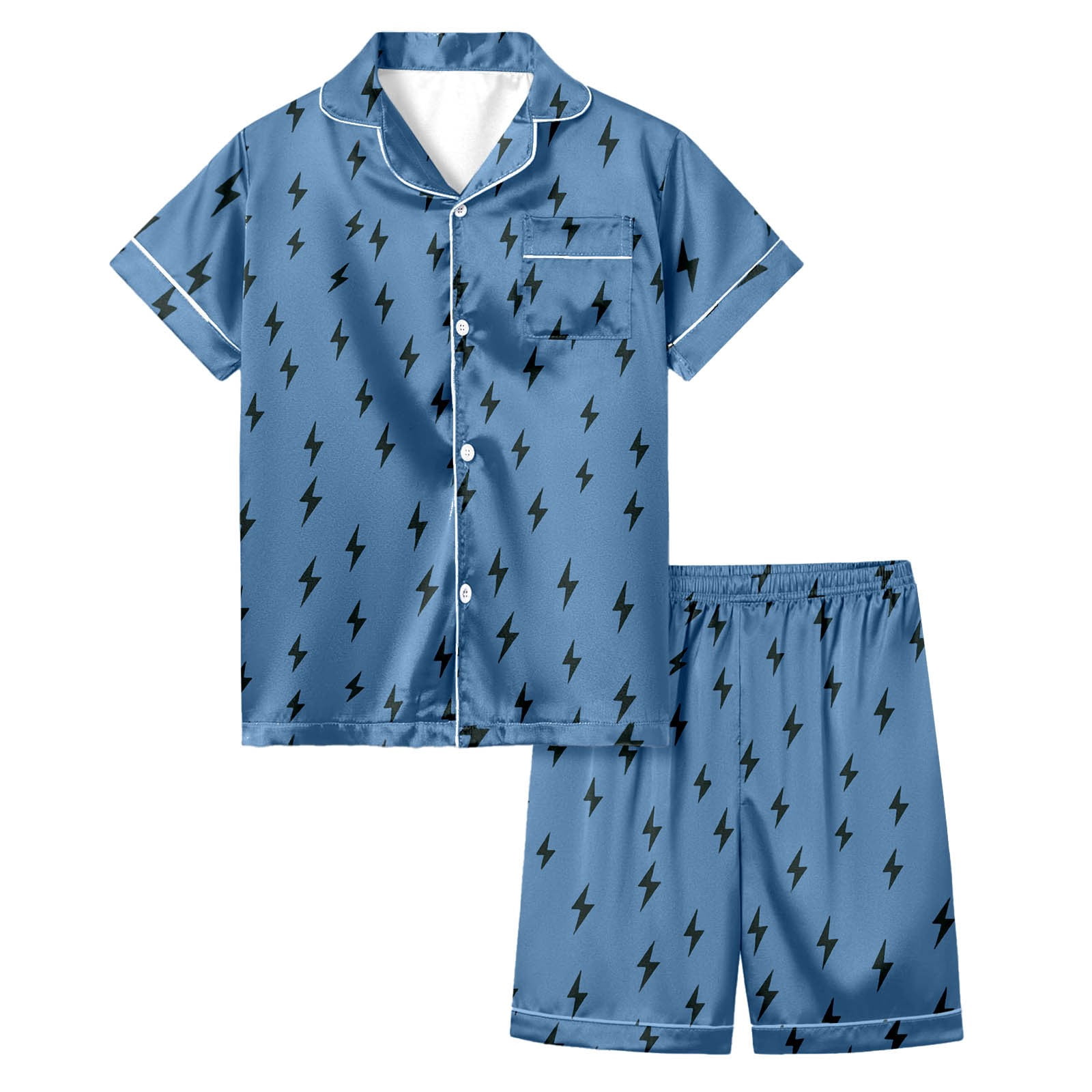 Boys Outfit Sets Elegant Silk Sleep Print Pajama Comfort Sleep Kids ...