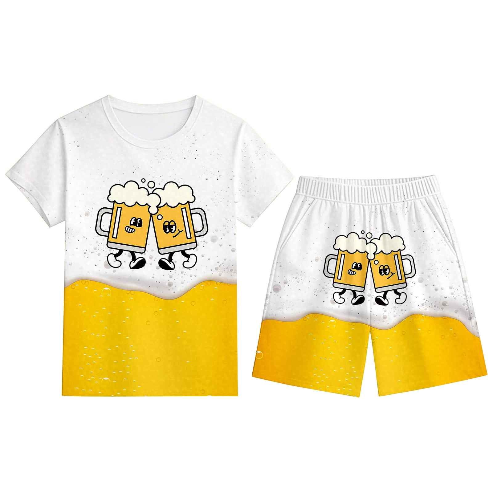 Boys Outfit Sets Girls Festival Print Short Sleeve Short Pants Birthday ...