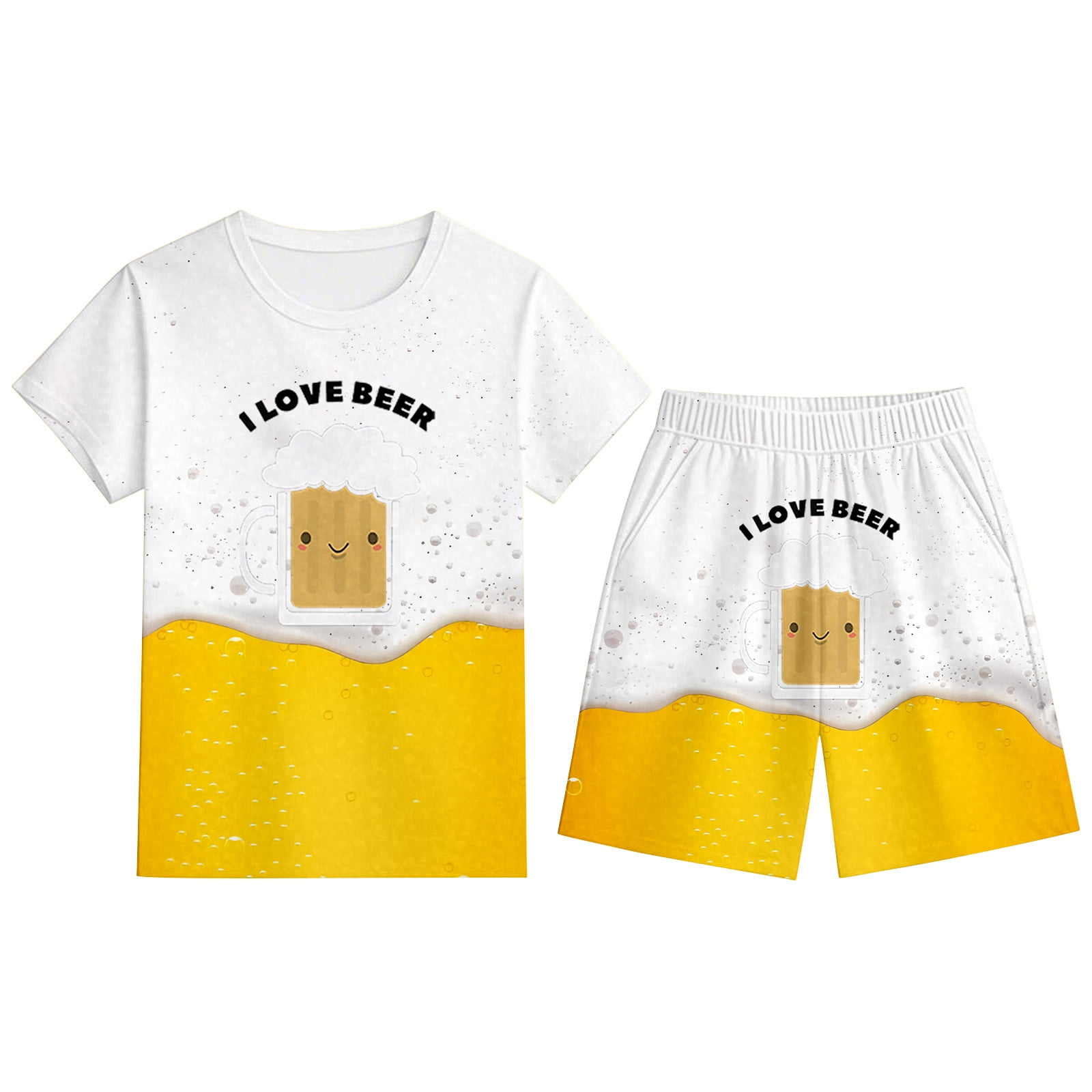 Boys Outfit Sets Girls Festival Print Short Sleeve Short Pants Boys ...