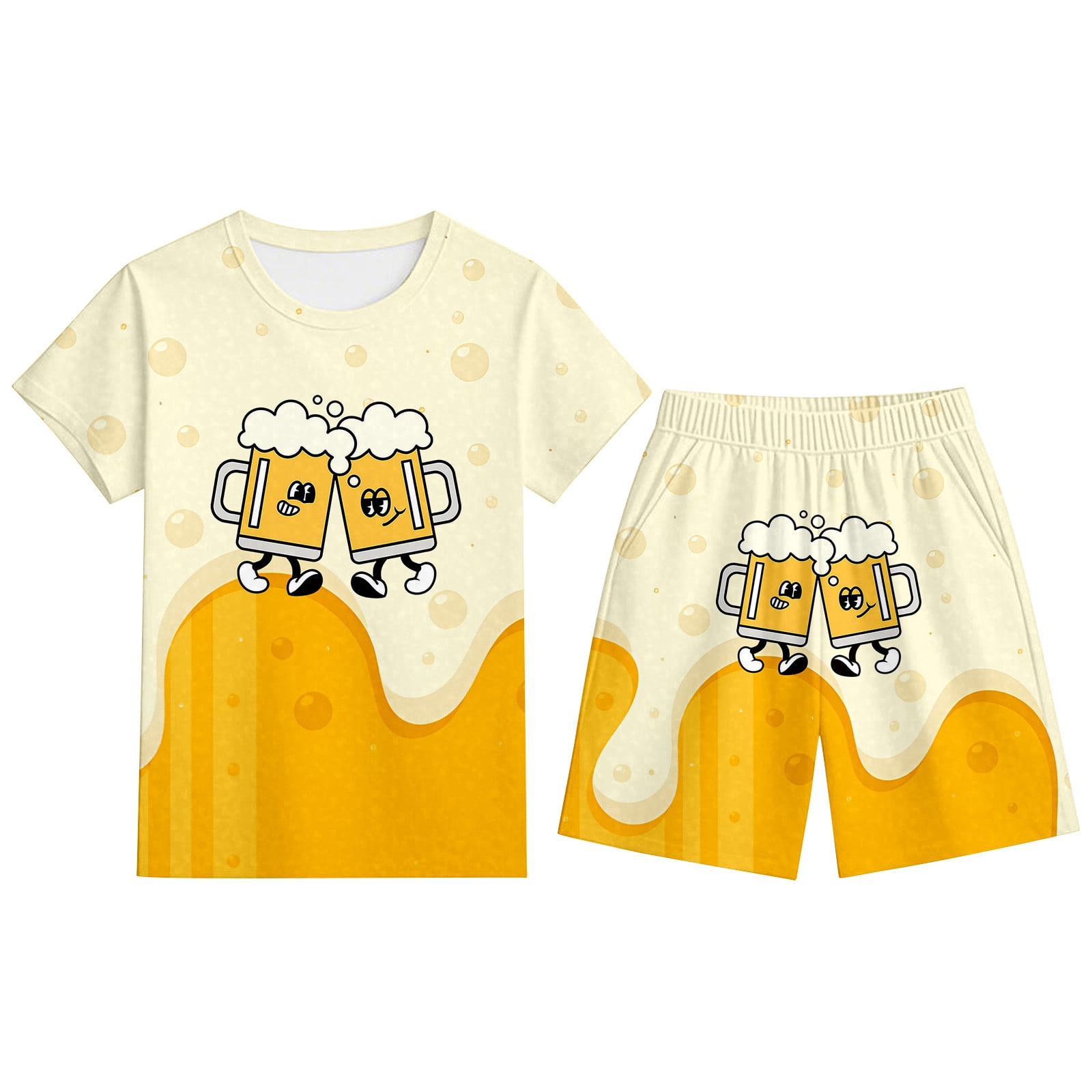 Boys Outfit Sets Girls Oktoberfest Short Sleeve T Shirt Shorts Kids ...
