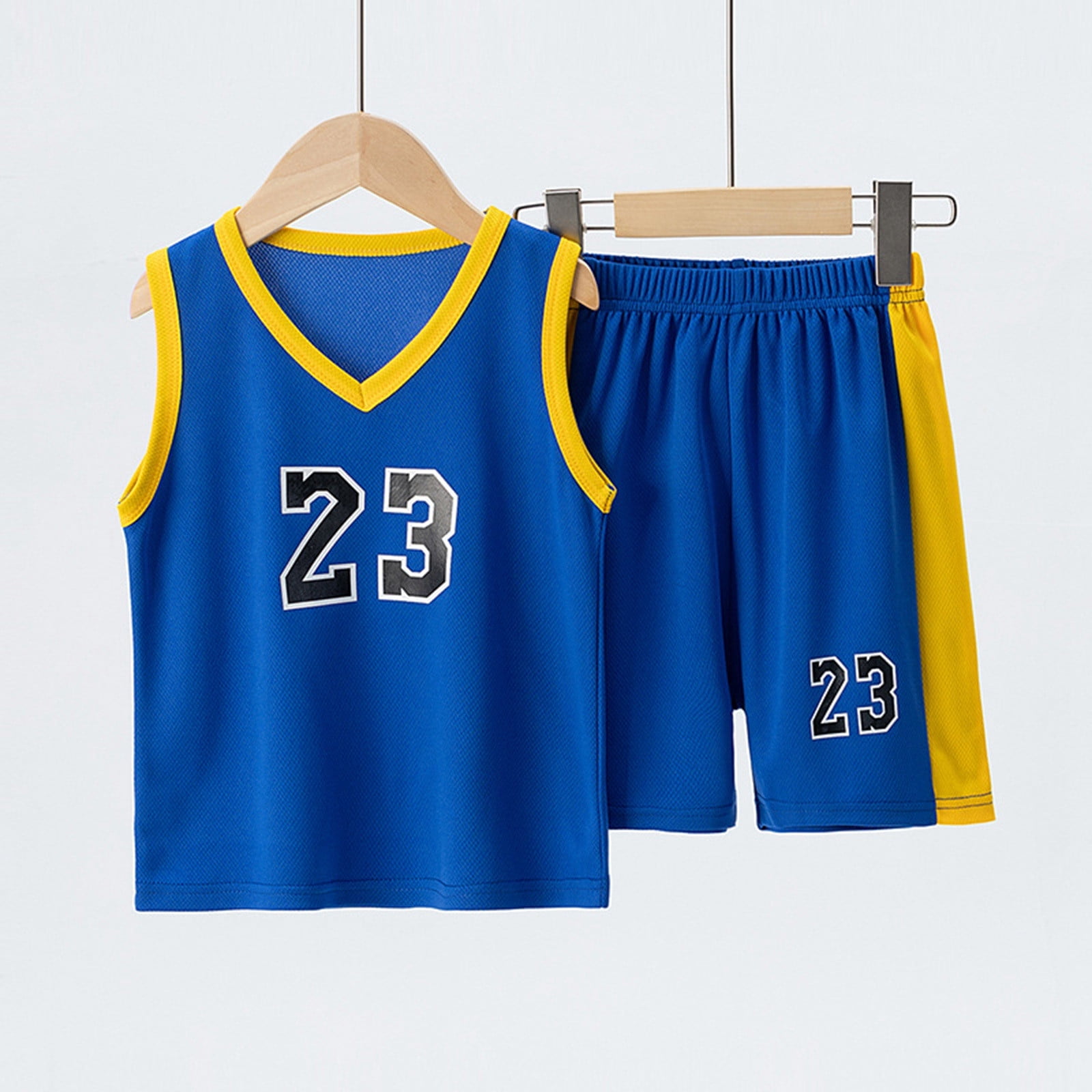 Boys Outfits 2 Piece V Neck Solid Print Sleeveless Tank Top And Shorts ...