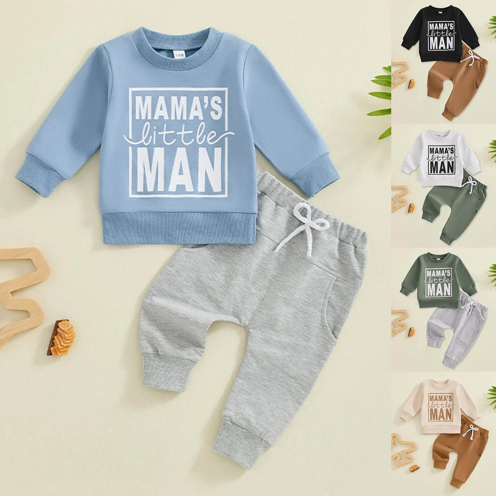 Boys Outfits Boys Letter Print Hoodie and Drawstring Pants Casual Fall ...