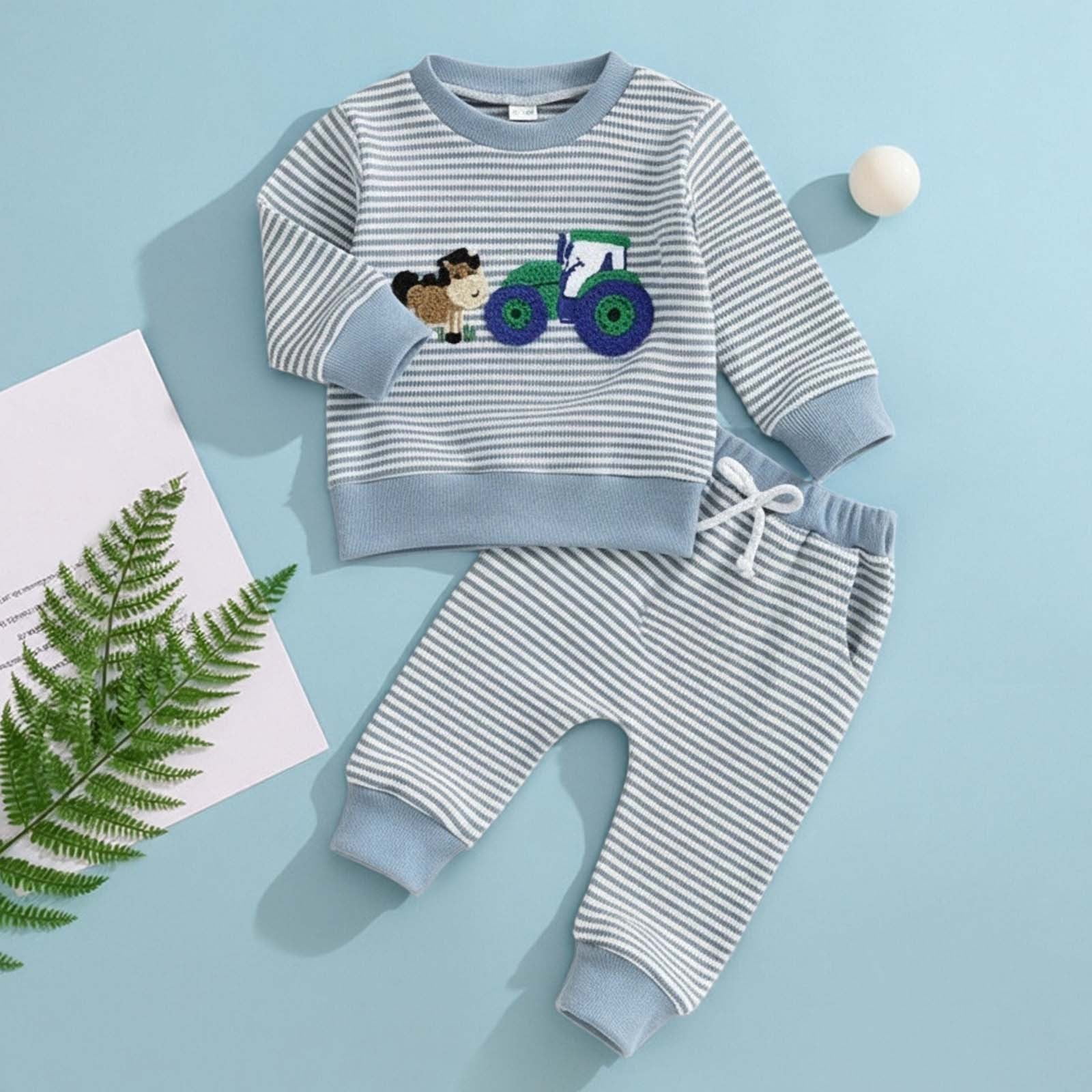 Boys Outfits Casual Two Piece Sets Long Sleeve Sweatshirt Pants with ...