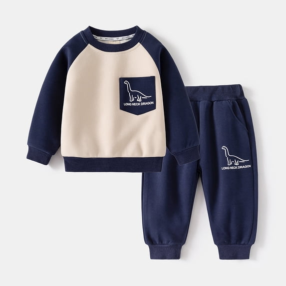 Boys Outfits Kids Spring Colorblock Sweatshirt and Sweatpants Sport Set ...