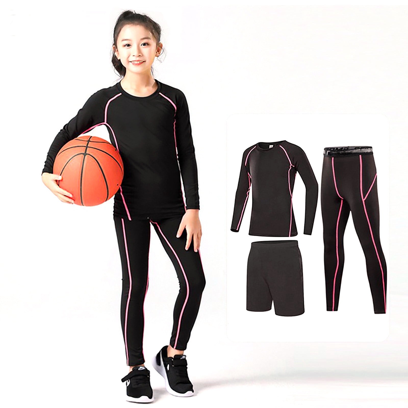 Boys Outfits&Set Base Layer Compression Leggings and Shirts Thermal ...