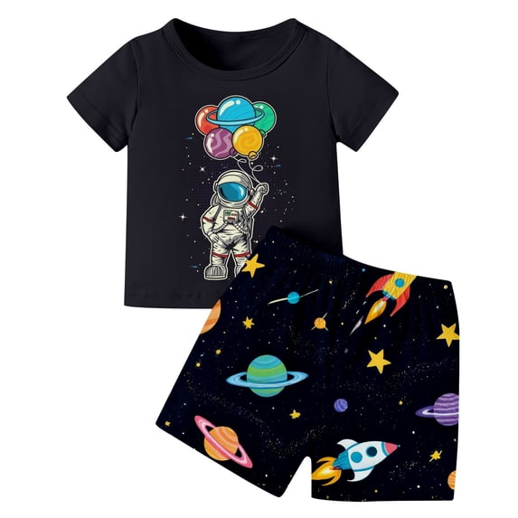 Boys Outfits Set Stylish Printed Short Sleeve And Shorts Set For Age 2 ...
