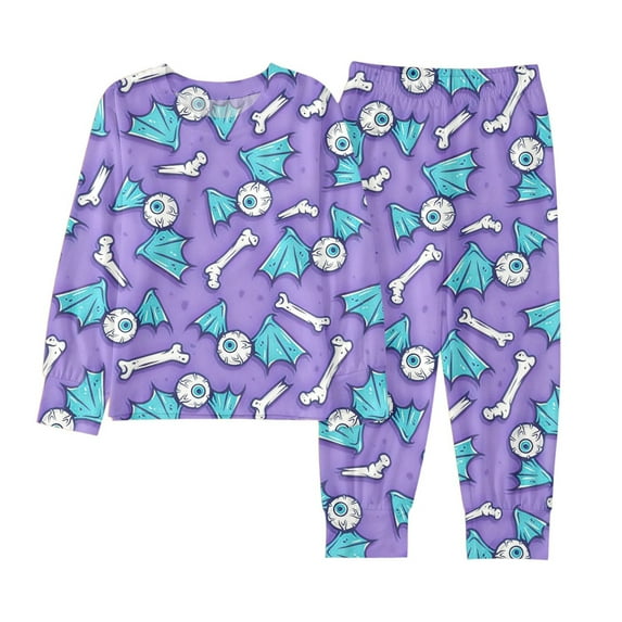 Boys Outfits Sets Winter Alien Cartoon Print Long Sleeve Top Pants Pajamas Loungewear Kids ...