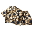 Boys Outfits Shirt Tree Print Button Up Tops Elastic Shorts Summer ...