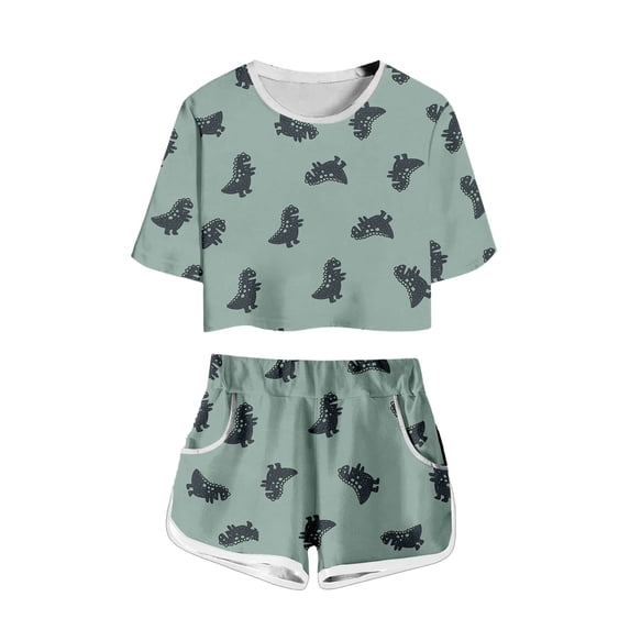 Boys Outfits Short Sleeve Print Lightweight Cozy Beach Sets for Kids ...