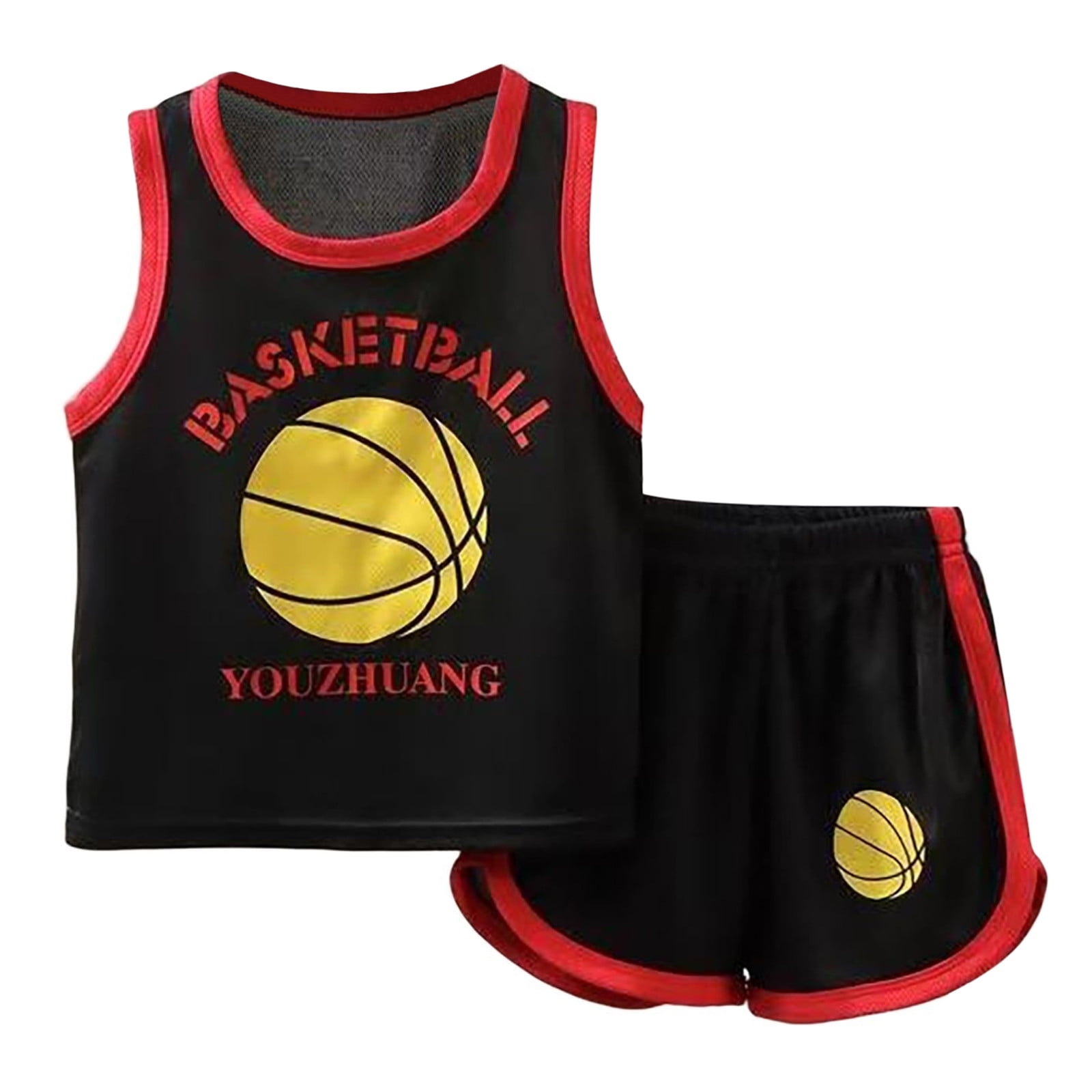 Boys Outfits Sports Shorts Sets 2 Piece Basketball Performance Tank Top ...