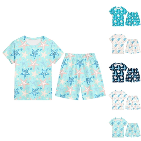 Boys Outfits Toddler Boys Cute Print Tee and Shorts Seasonal Play Set ...