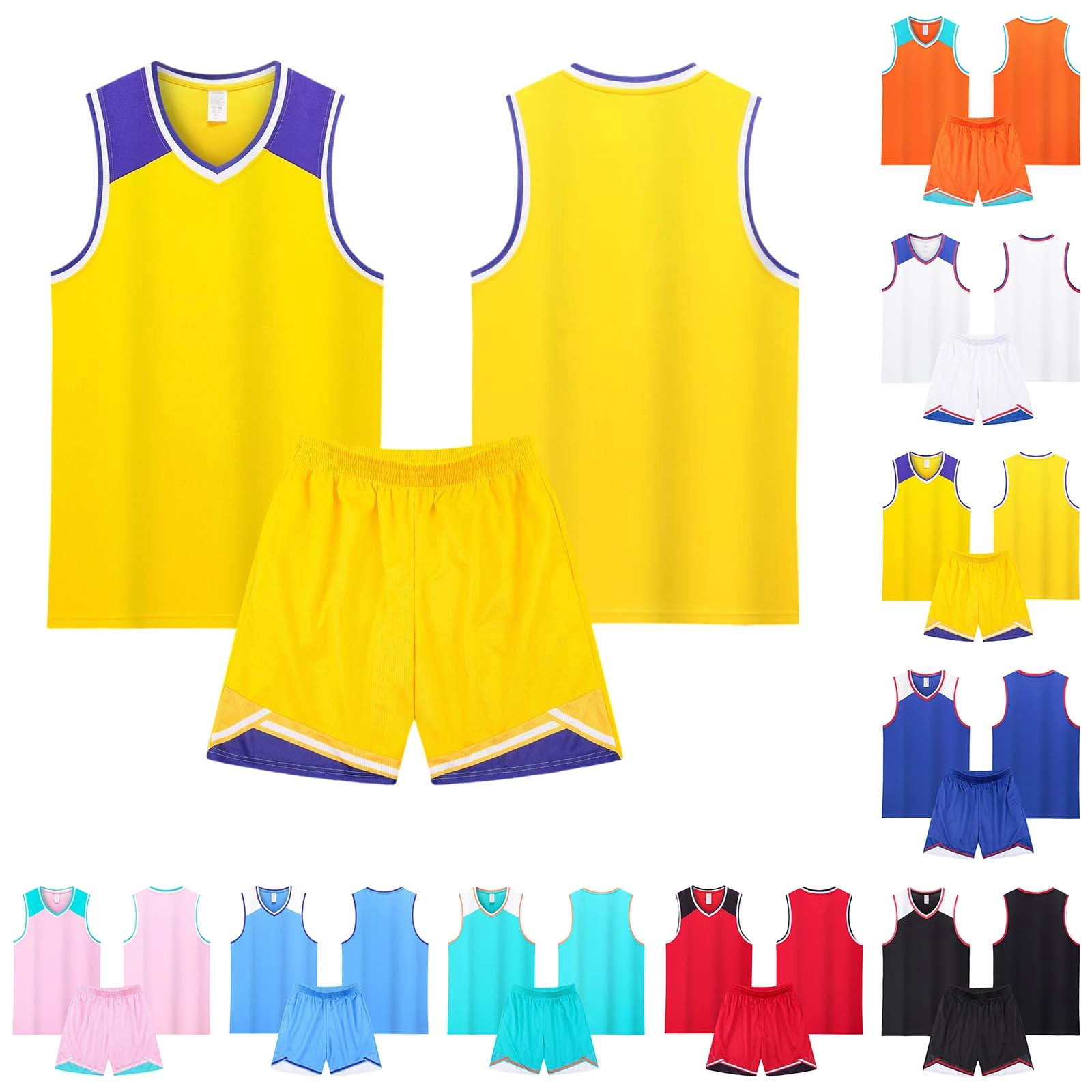 Boys Outfits Unisex Mesh Basketball and Shorts Training Set for Kids ...