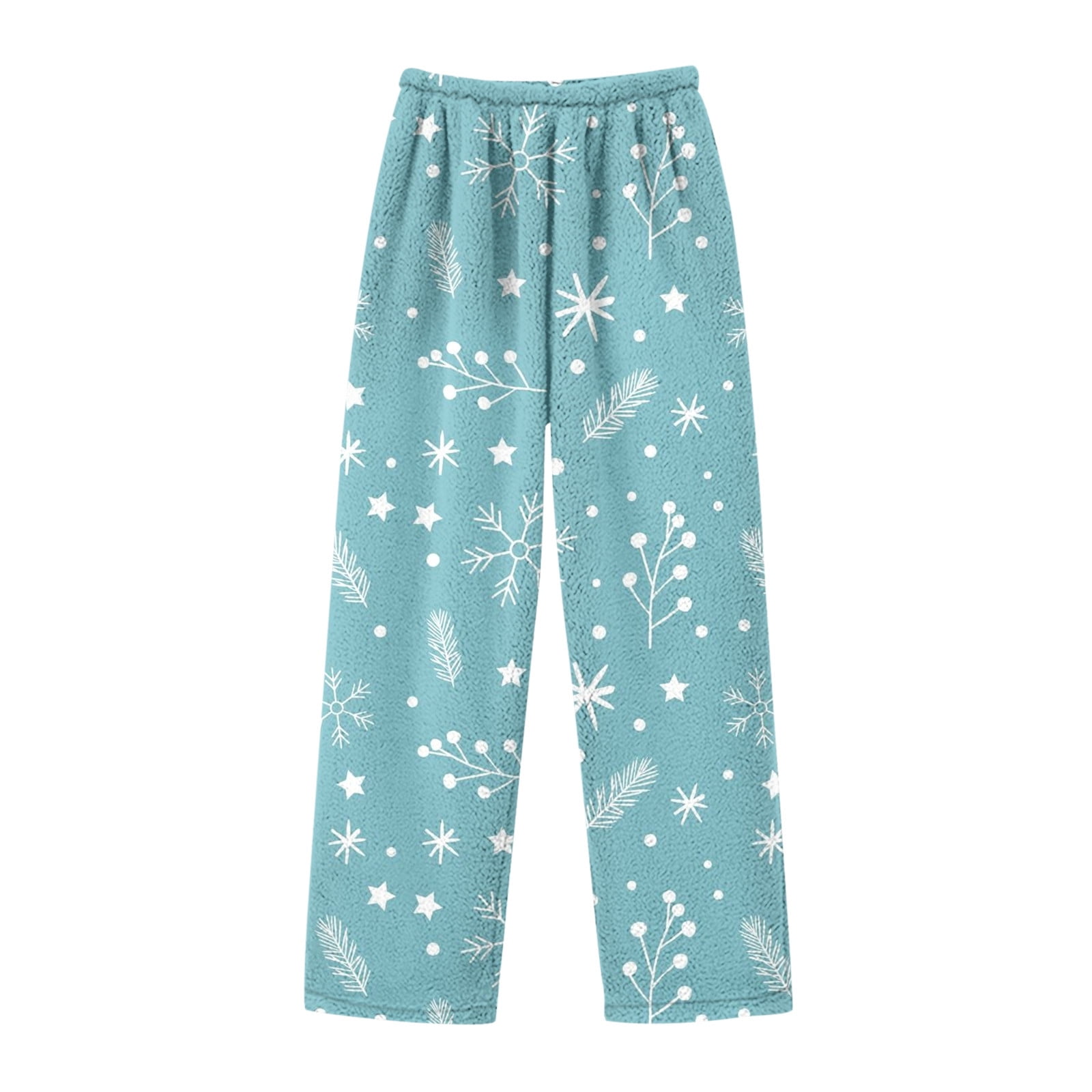 Boys Pajama Pants Christmas Snowflake Print Flannel Warm Soft Elastic ...